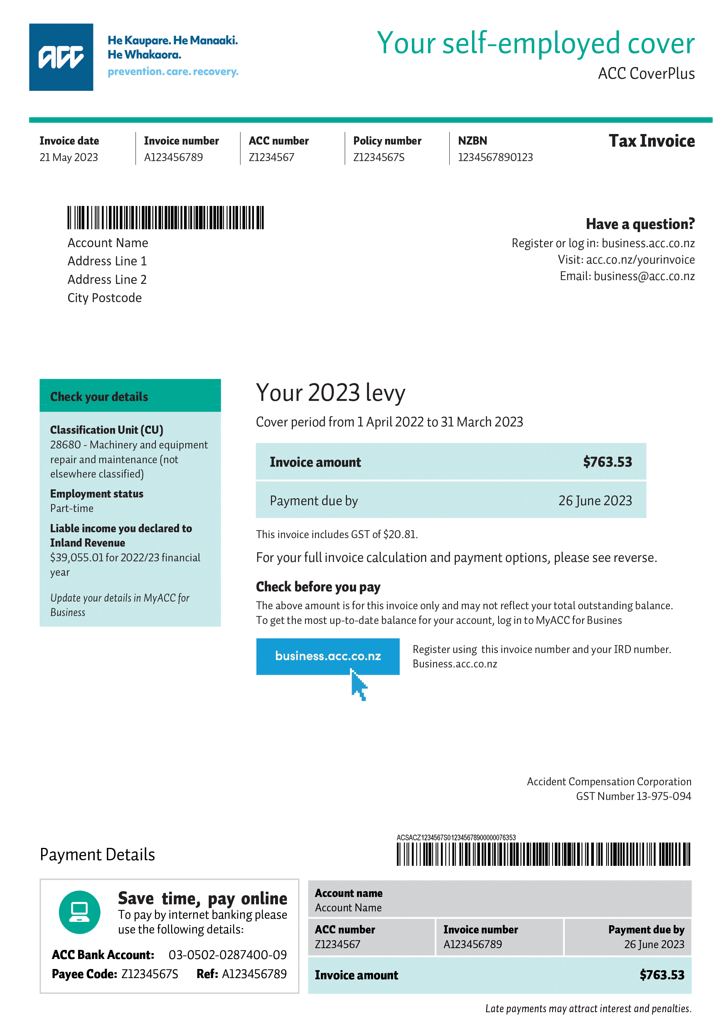 Explaining your levy invoice